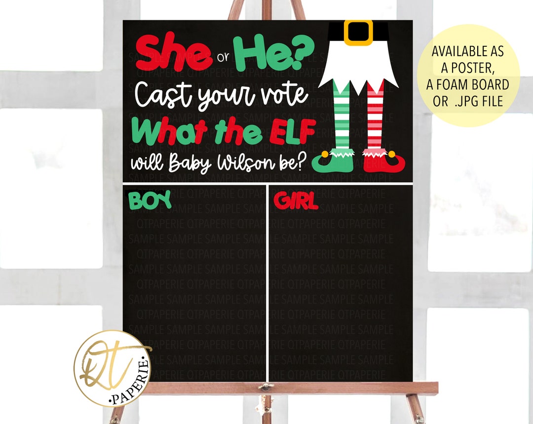 What the Elf Gender Reveal Sign, What the Elf Will It Be Gender Reveal ...