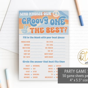 Groovy One Birthday Game, Daisy Retro Party Game, Who Knows the ...