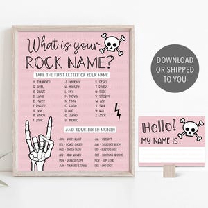Rocker Name Game, Rock Star Name Tag, Bad Two the Bone Party, Bad 2 the ...