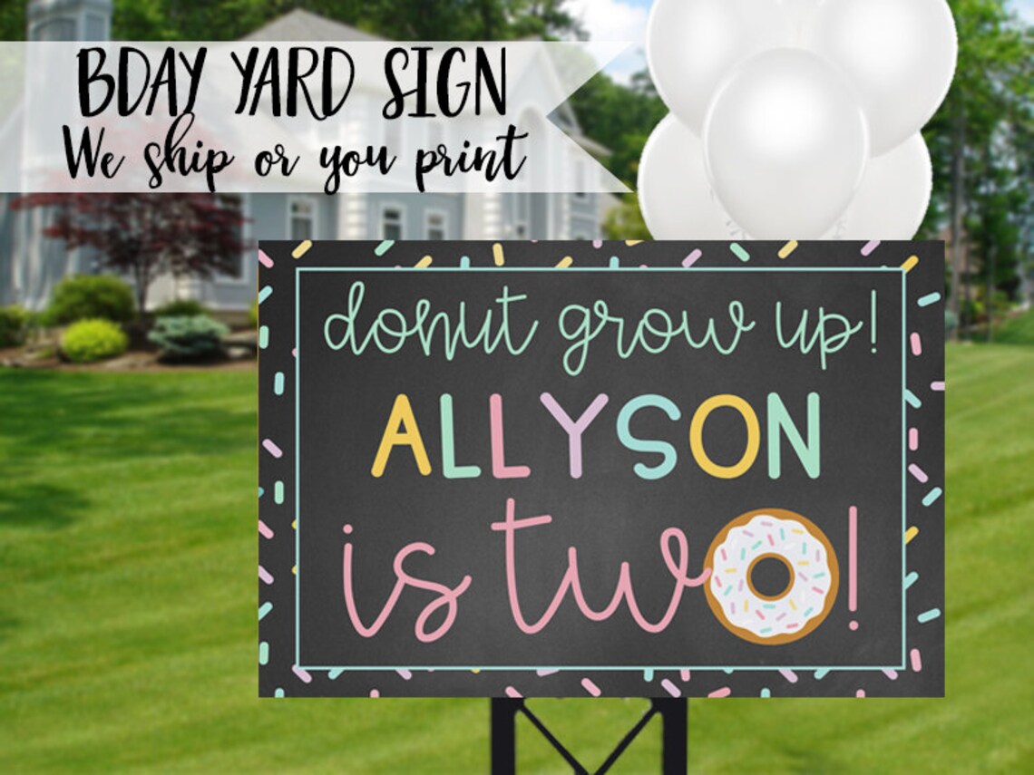 Donut Birthday Welcome Sign Donut Party Sign Donut Birthday - Etsy