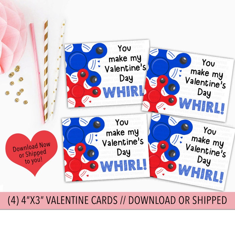 Fidget Valentine Day Card for Kids Fidget Toy Gift Tag - Etsy