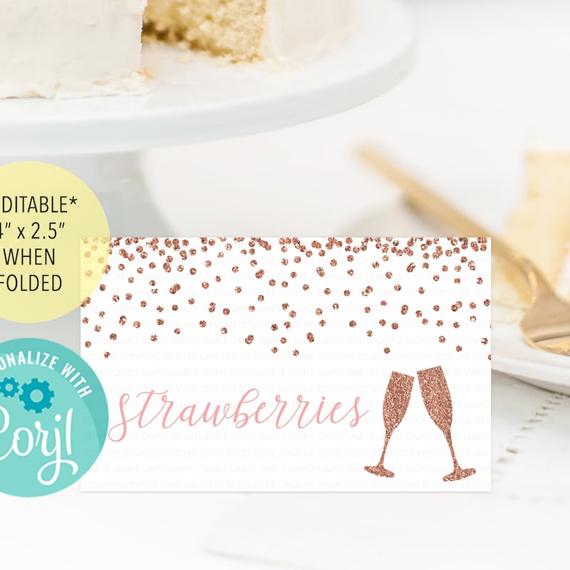 Champagne Place Card - Etsy