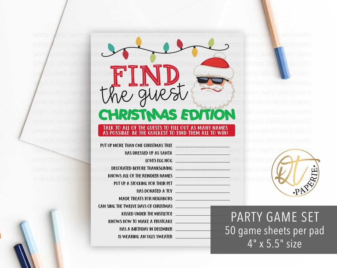 Find the Guest Christmas Game, Christmas Find the Guest Game, Fun ...