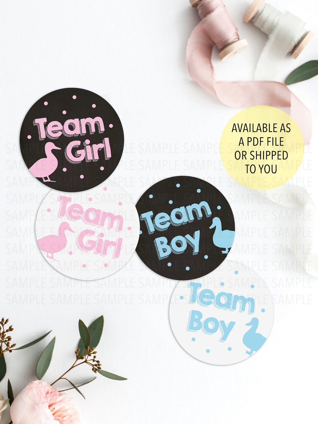 Duck Gender Reveal Sticker, Duck Team Boy Sticker, Team Girl, Drake or ...