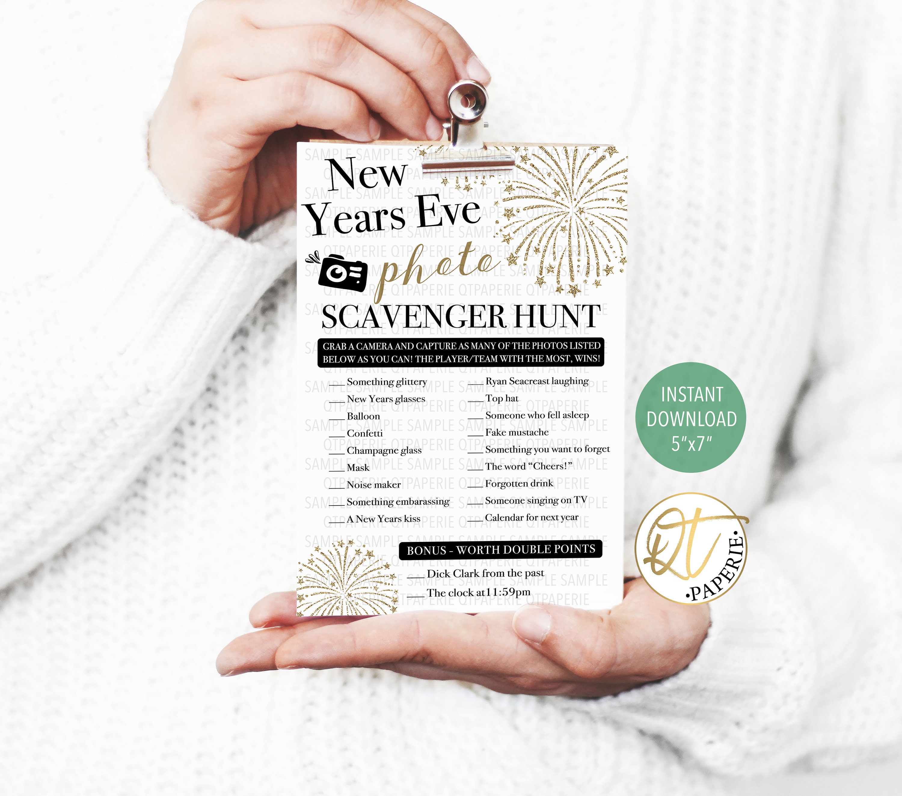 New Years Eve Photo Scavenger Hunt, Kids New Years Eve Scavenger Hunt ...