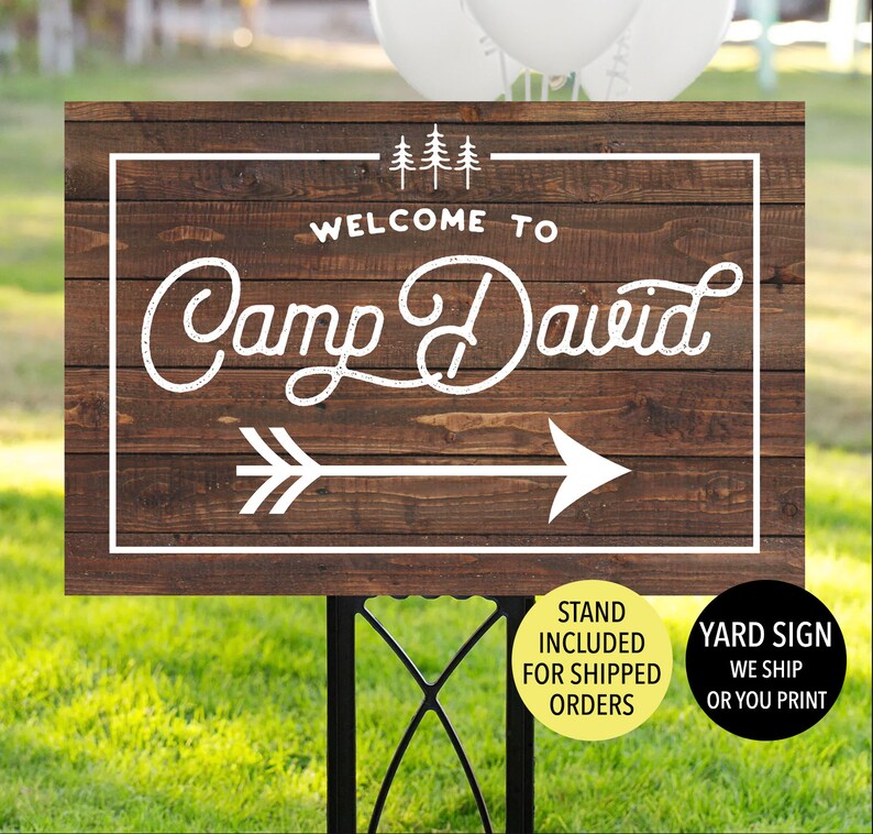 Camp Birthday Direction Sign Camp Welcome Sign With Arrow - Etsy