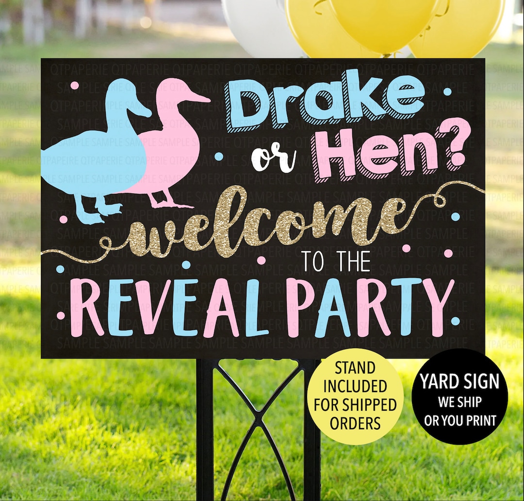 Drake or Hen Gender Reveal Sign, Drake Hen Reveal Welcome Sign, Hunting ...