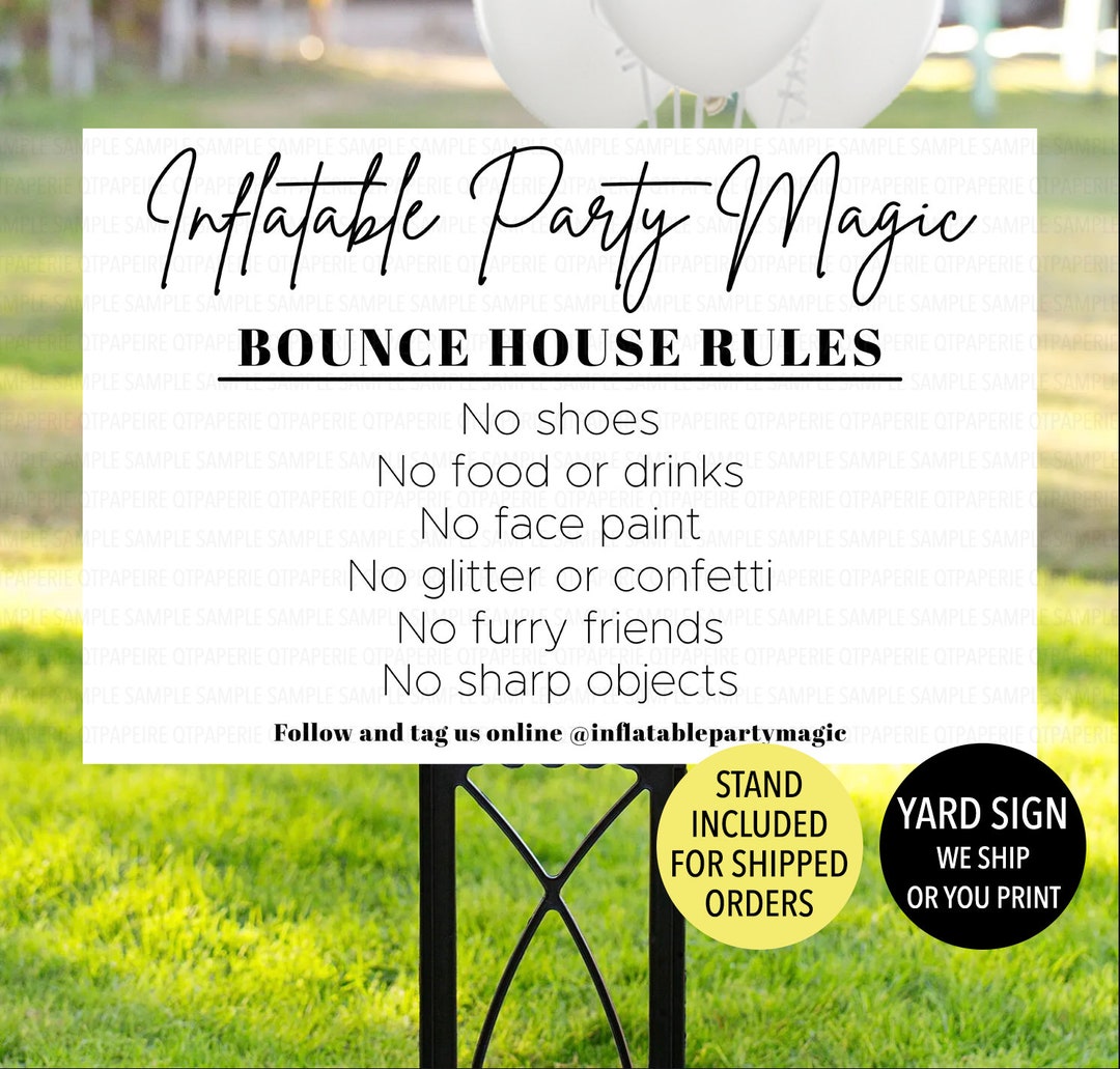 Bounce House Rules Sign, Printed Inflatable Company Sign, Inflatable ...
