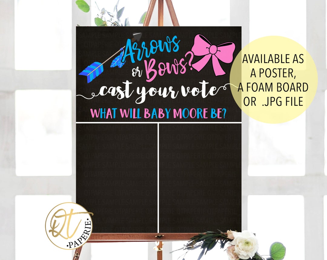 Arrows or Bows Voting Sign, Arrows or Bows Gender Vote Sign, Arrow ...