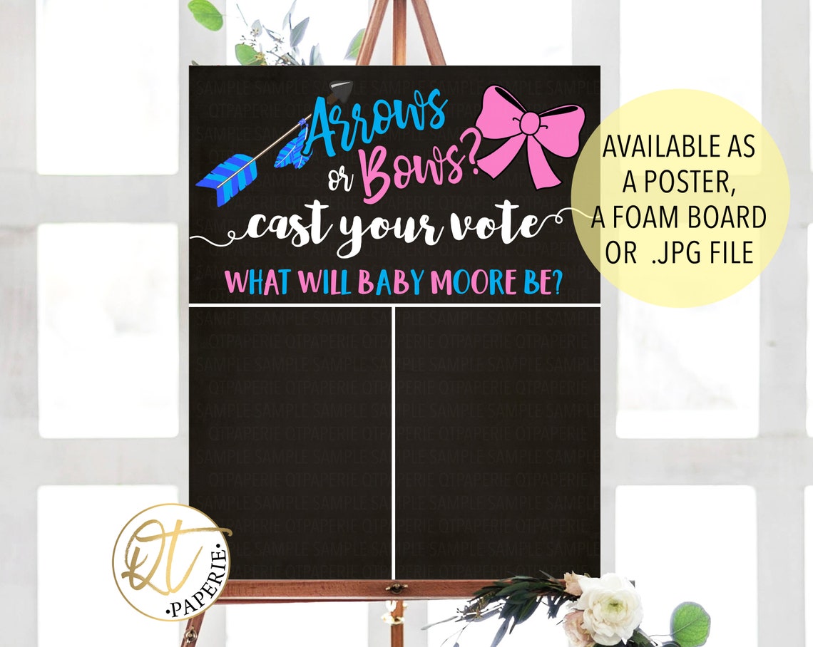 Arrows or Bows Voting Sign Arrows or Bows Gender Vote Sign - Etsy