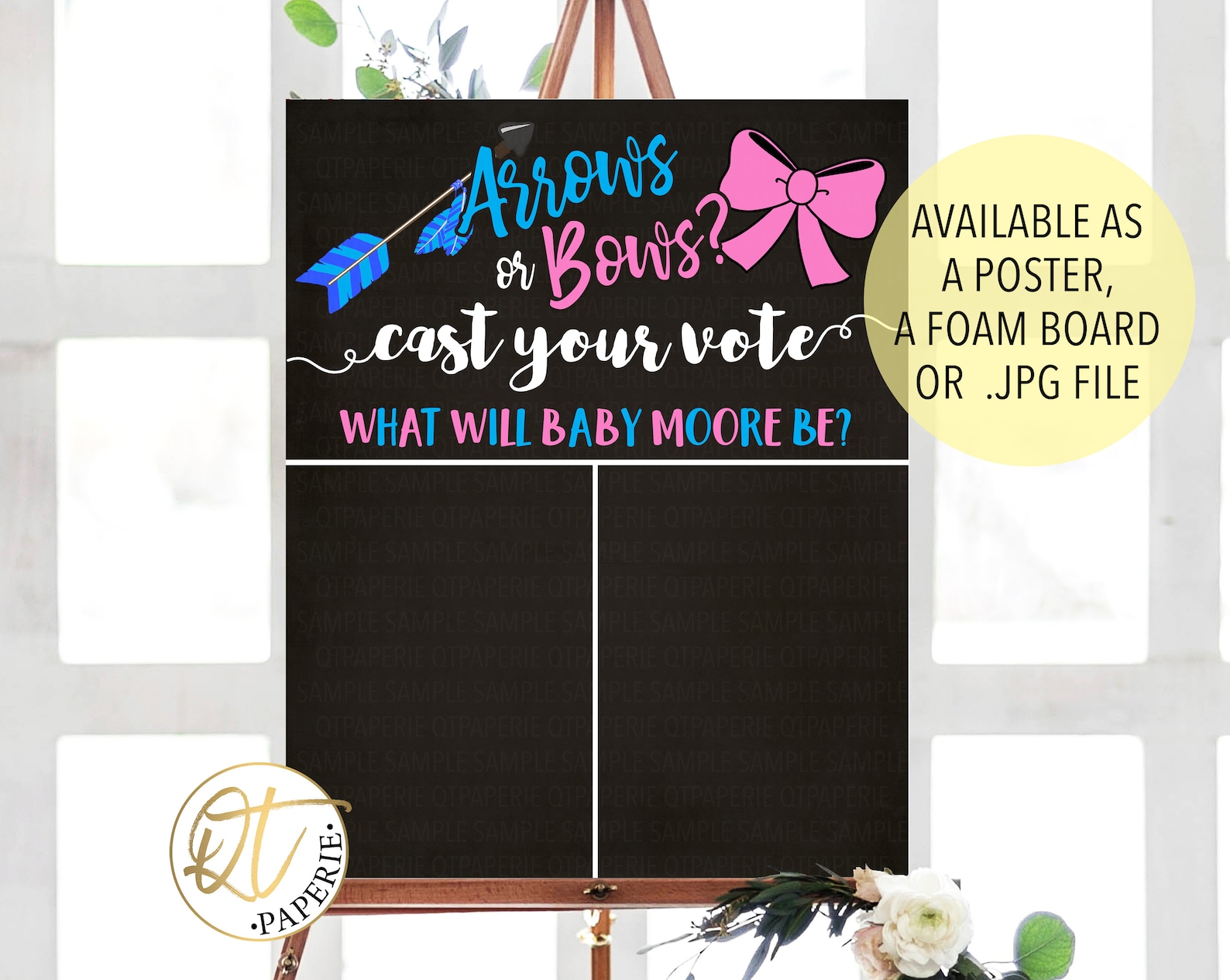 Arrows or Bows Voting Sign Arrows or Bows Gender Vote Sign - Etsy