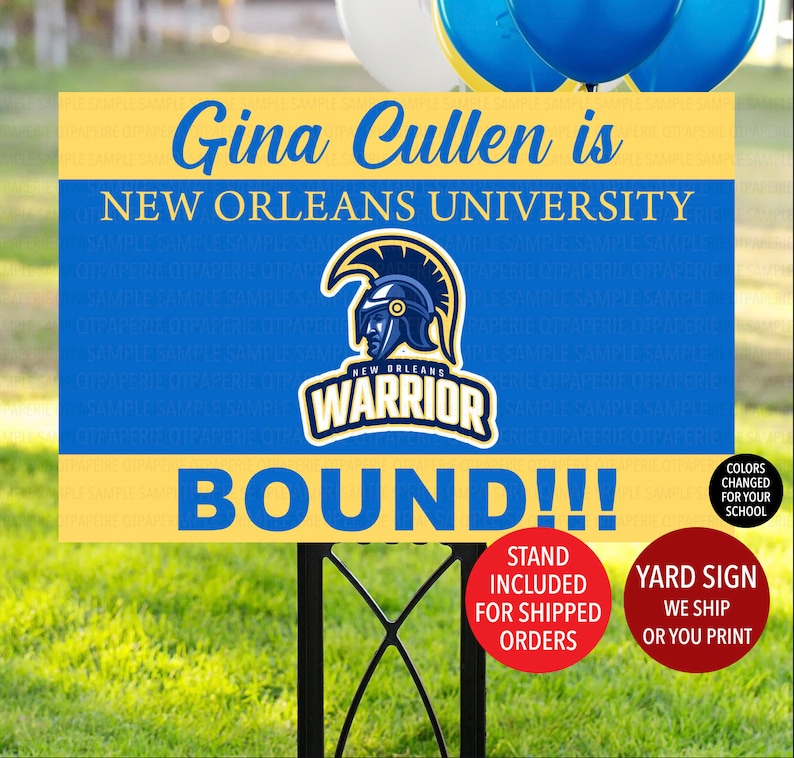 College Bound Yard Sign College Logo Sign Senior Sign - Etsy