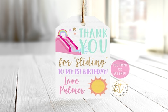 Water Slide Birthday Tag Water Slide Tag Water Slide Party - Etsy