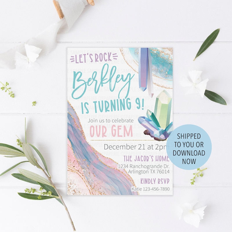 Geode Invitation - Etsy