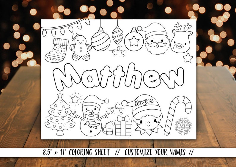 Elf Coloring Sheet, Christmas Name Coloring Page, Elf Activity, Elf ...