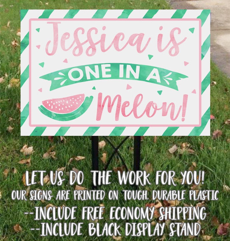 Watermelon Birthday Sign One in a Melon Birthday Sign - Etsy