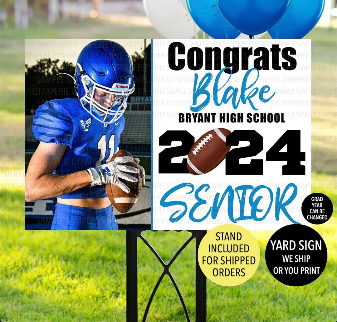 2025 Senior Football Yard Sign, High School Football Senior, Male ...