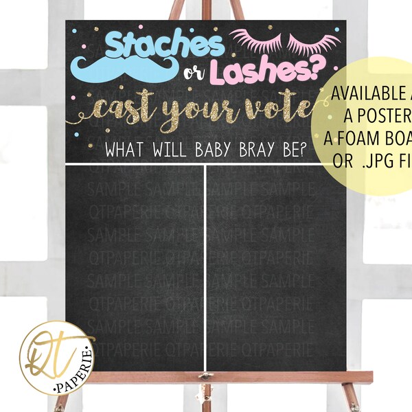 Staches Or Lashes Gender Reveal Etsy