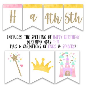 Princess Banner, Princess Birthday Banner, Princess Party Banner ...