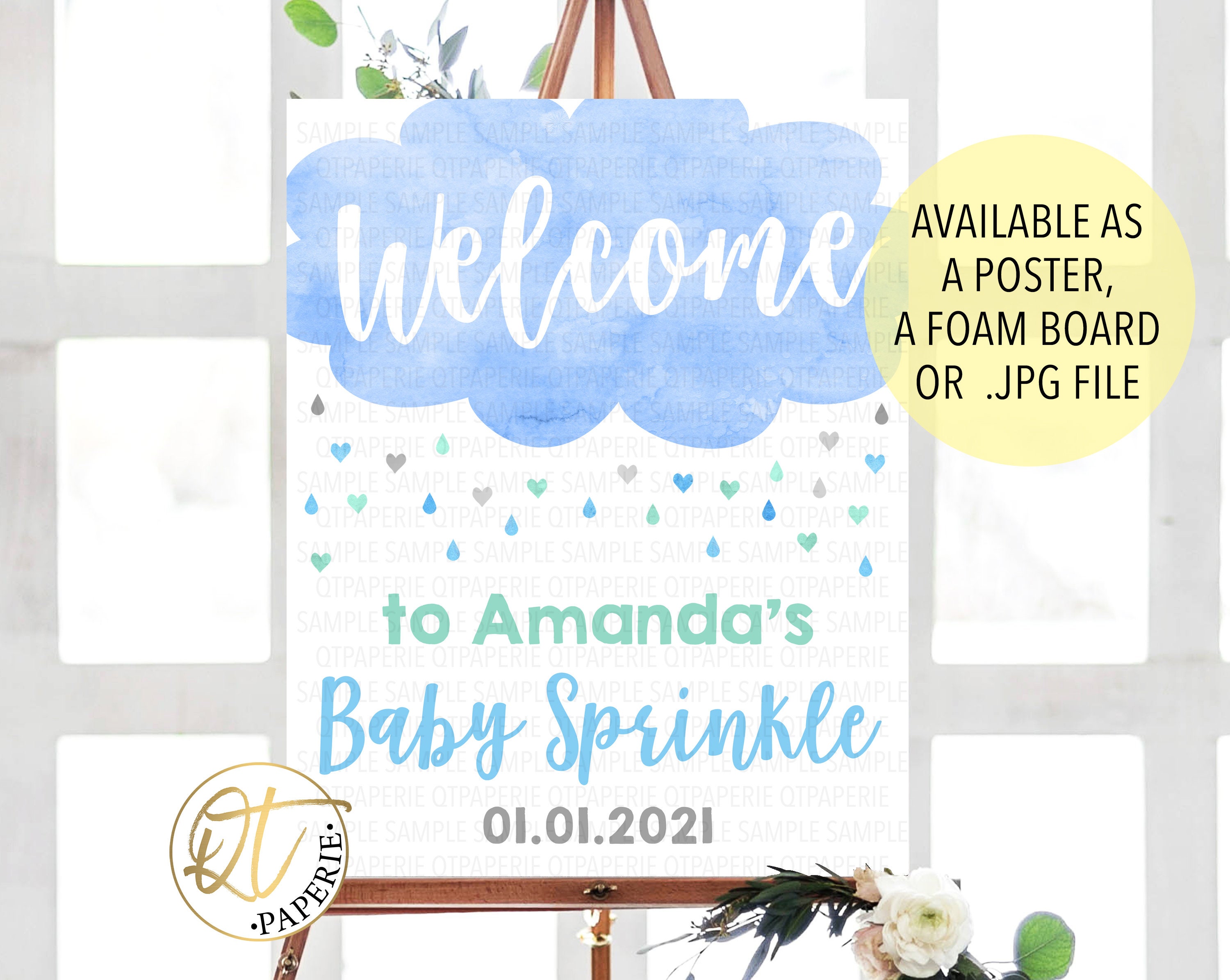 Baby Sprinkle Welcome Sign Sprinkle Baby Shower Sign Rain | Etsy
