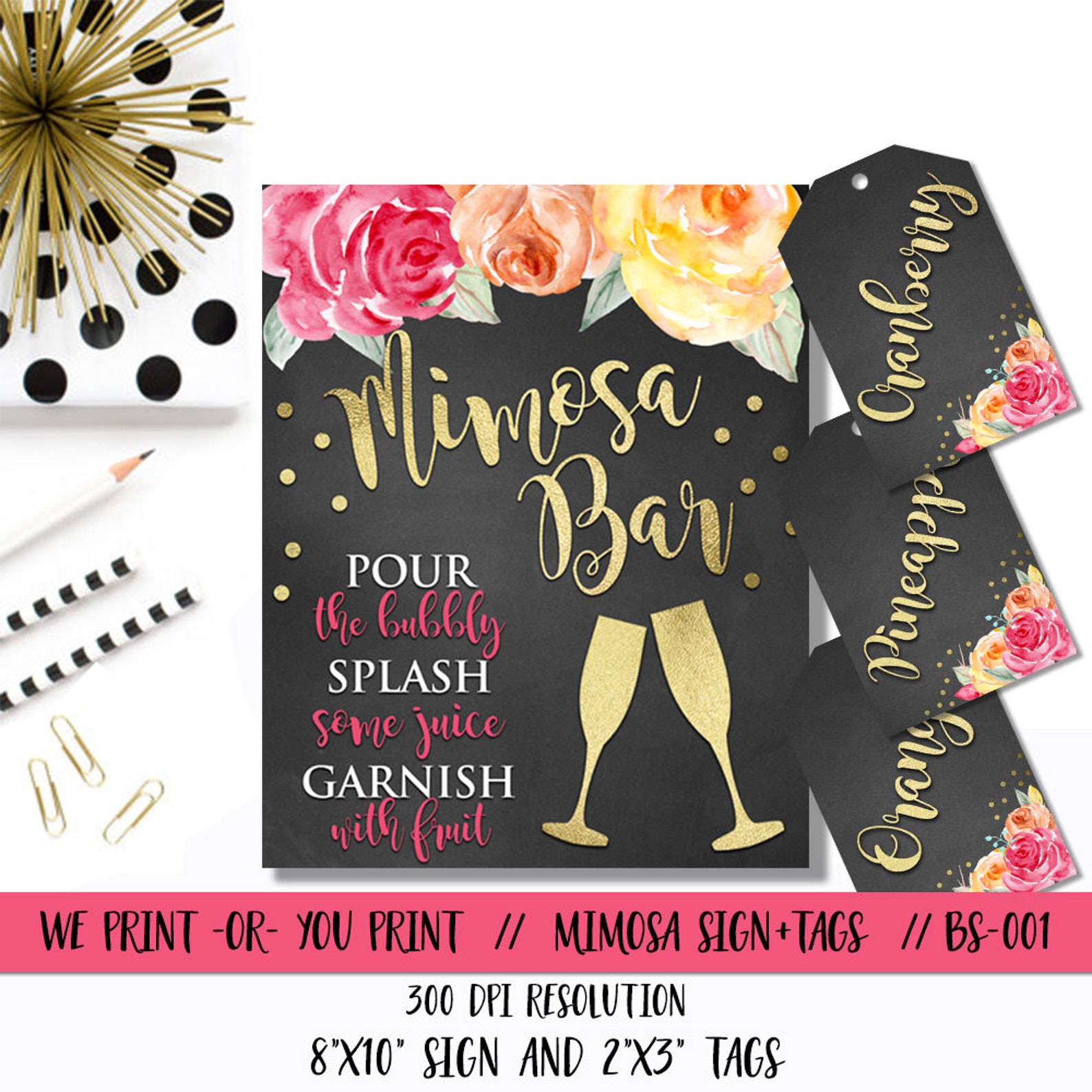 Mimosa Bar Sign Mimosa Bar Label Mimosa Bar Tag Mimosa Bar | Etsy