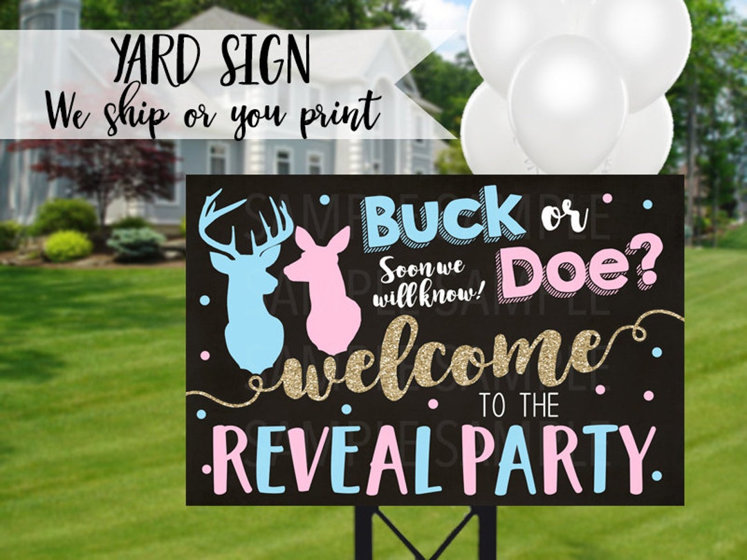 Buck or Doe Gender Reveal Sign, Buck Doe Reveal Welcome Sign, Hunting ...