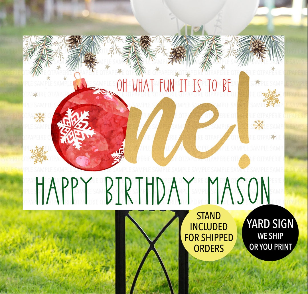 Oh What Fun It is to Be One Sign, Christmas 1st Birthday Sign ...