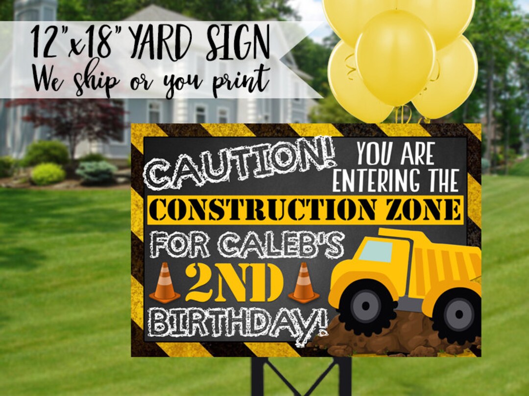 Construction Birthday Yard Sign, Construction Birthday Sign ...