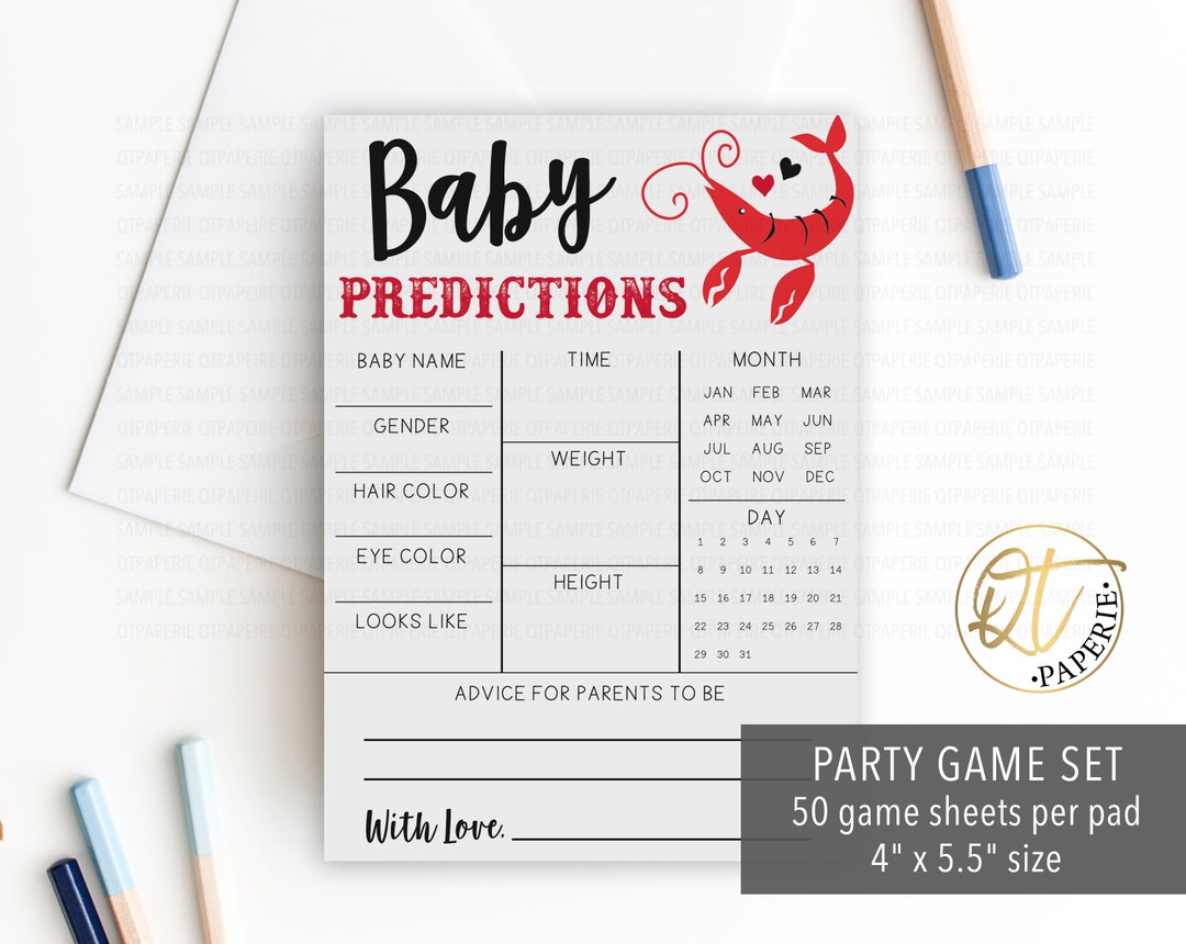 Crawfish Baby Shower Game, Crawfish Boil Game, Baby Prediction Game ...