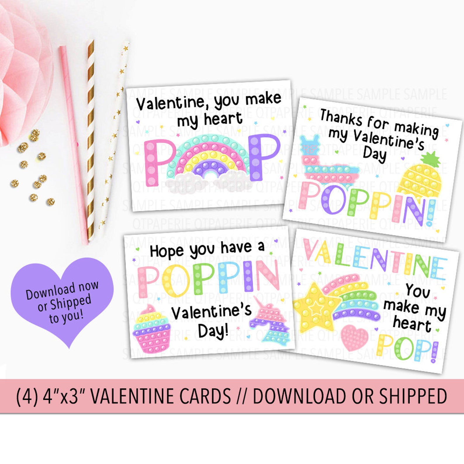 Pop It Valentine Day Card Pop It Fidget Gift Tag Pop It - Etsy