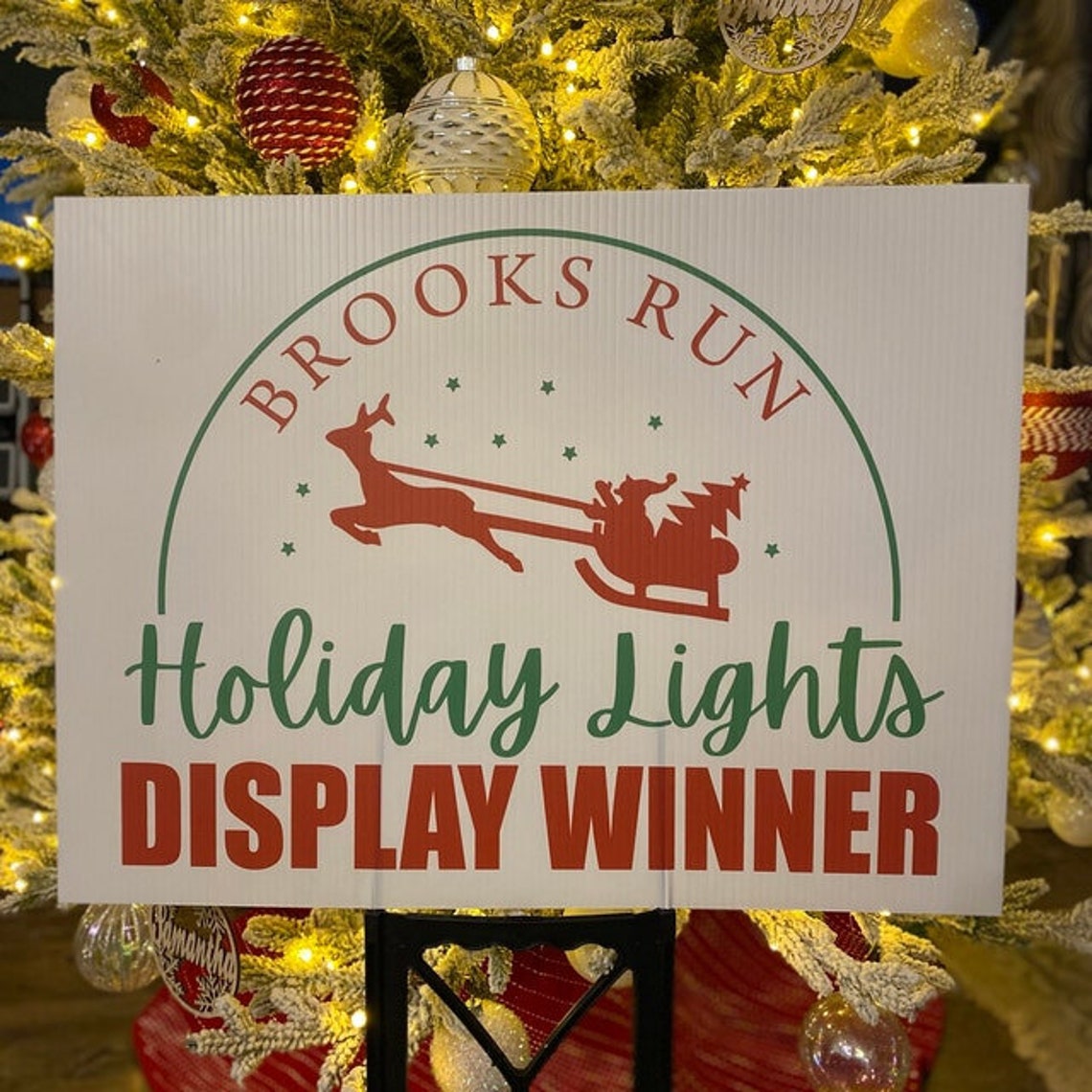 Christmas Light Display Winner Yard Sign Neighborhood HOA | Etsy