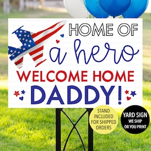 Fighter Jet Welcome Home Daddy Yard Sign, Military Jet Plane Homecoming ...