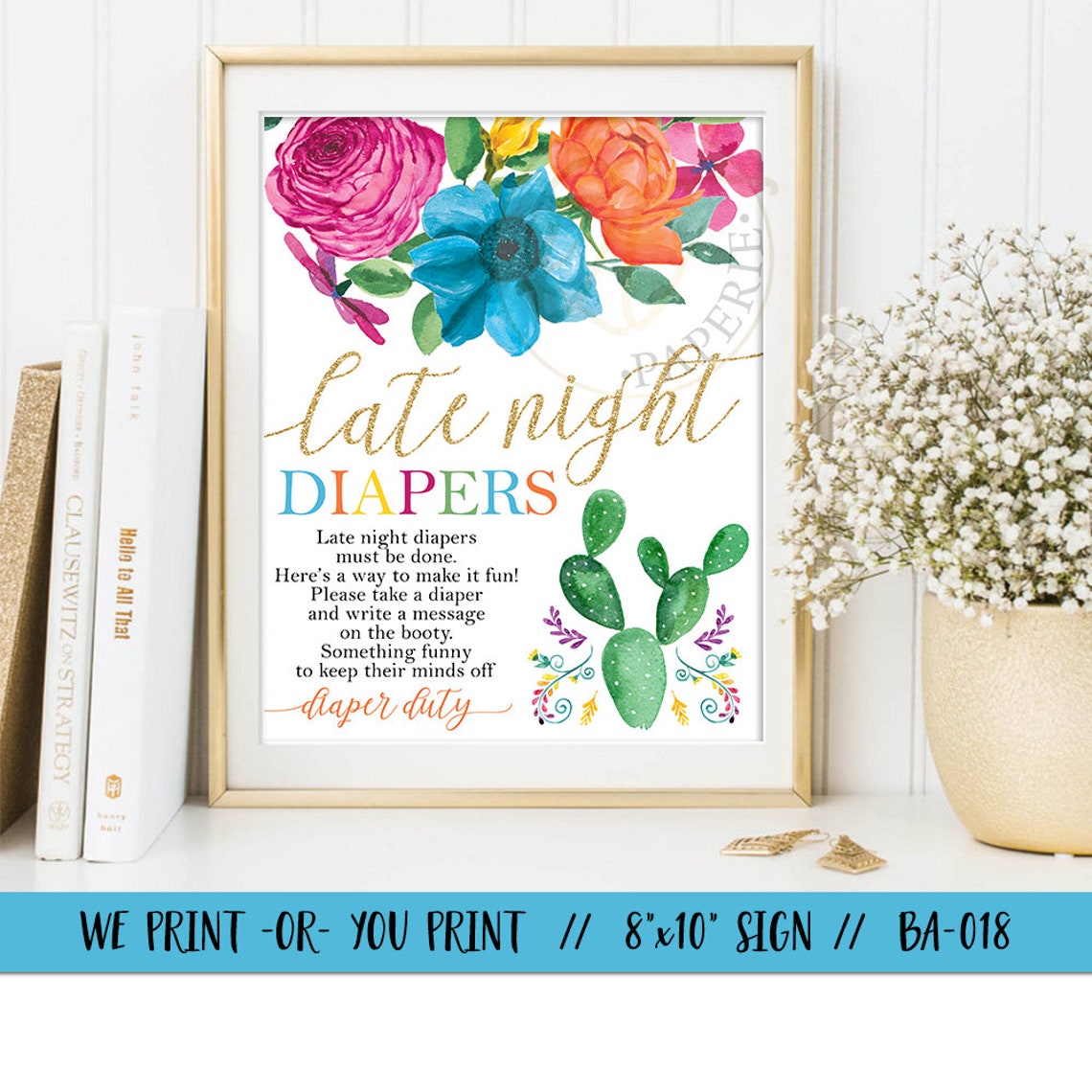 Fiesta Late Night Diapers Game, Fiesta Baby Shower Game, Mexican Baby ...