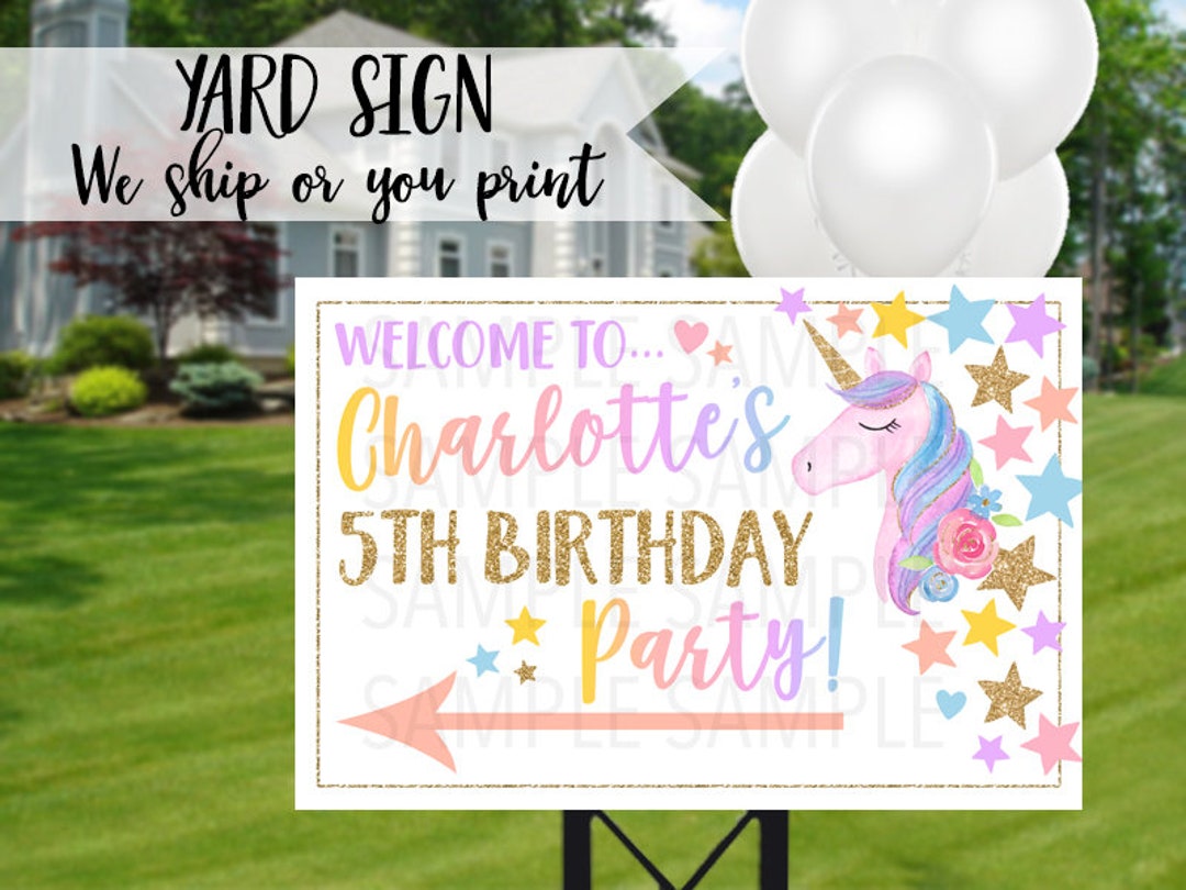 Unicorn Party Direction Sign, Unicorn Birthday Sign, Unicorn Sign ...