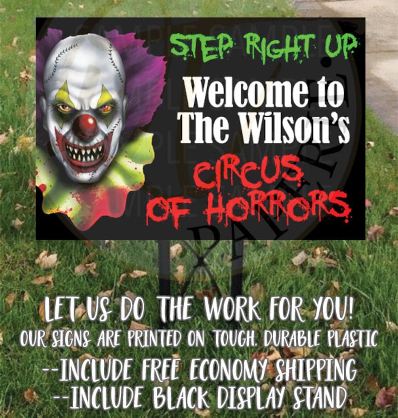 Scary Clown Welcome Sign Haunted Circus Sign Halloween | Etsy