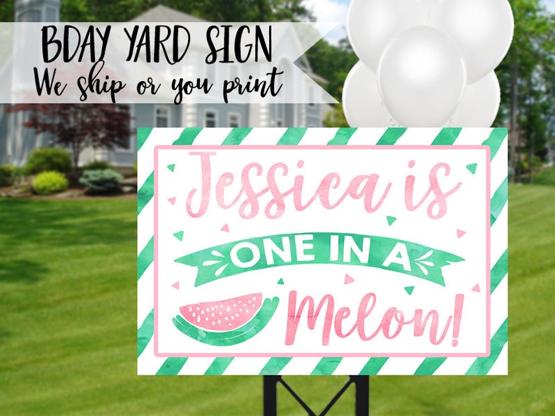 Watermelon Birthday Sign One in a Melon Birthday Sign - Etsy