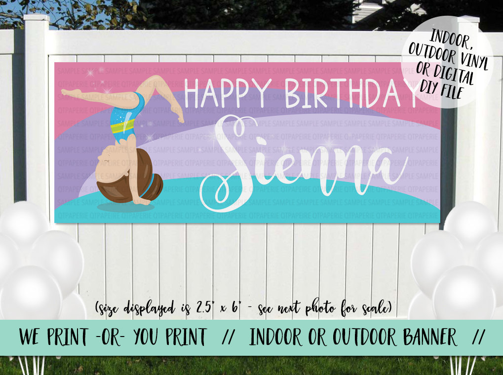 Gymnastics Birthday Banner Tumbling Birthday Decoration - Etsy