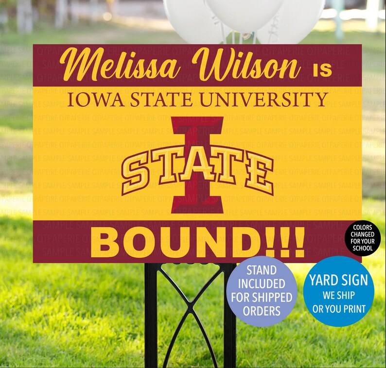 College Bound Yard Sign College Logo Sign Senior Sign | Etsy