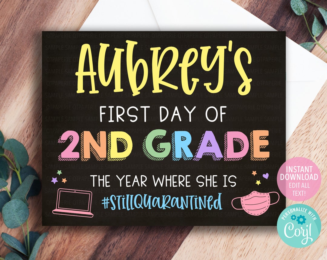 Quarantined Back to School Sign, Editable Back to School Printable ...