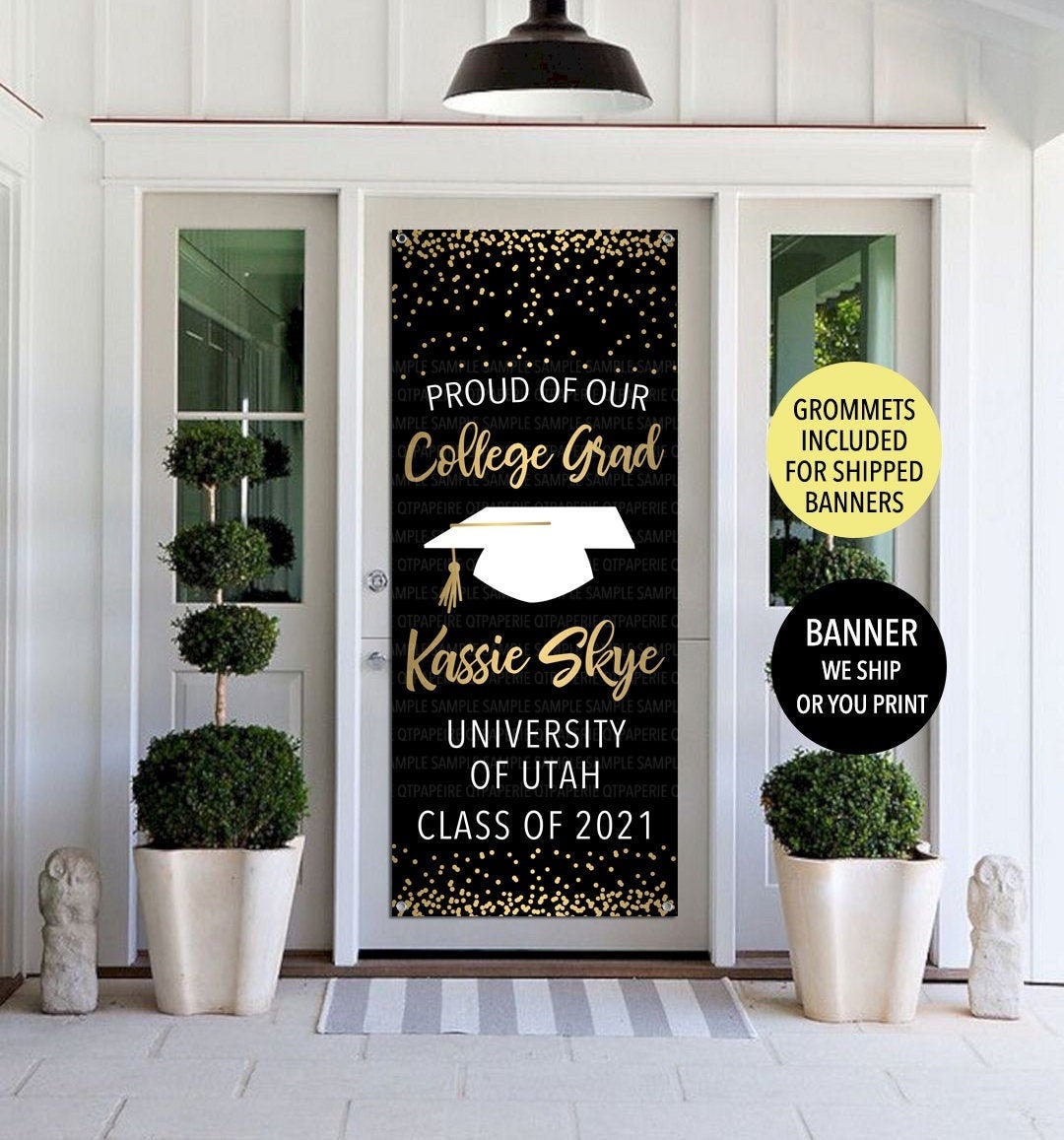 Graduation Door Banner, Gold Graduation Decoration, 2026 College Grad ...