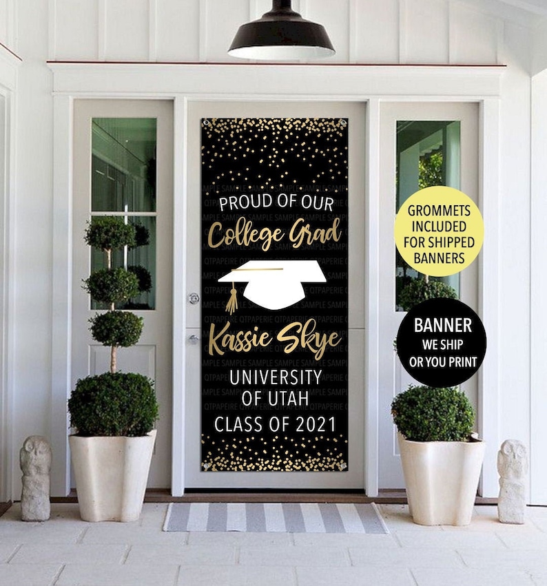 Graduation Door Banner Gold Graduation Decoration 2021 | Etsy