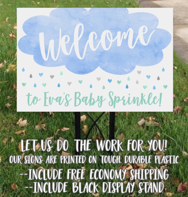 Pink Baby Sprinkle Welcome Sign Rain Cloud Baby Shower | Etsy