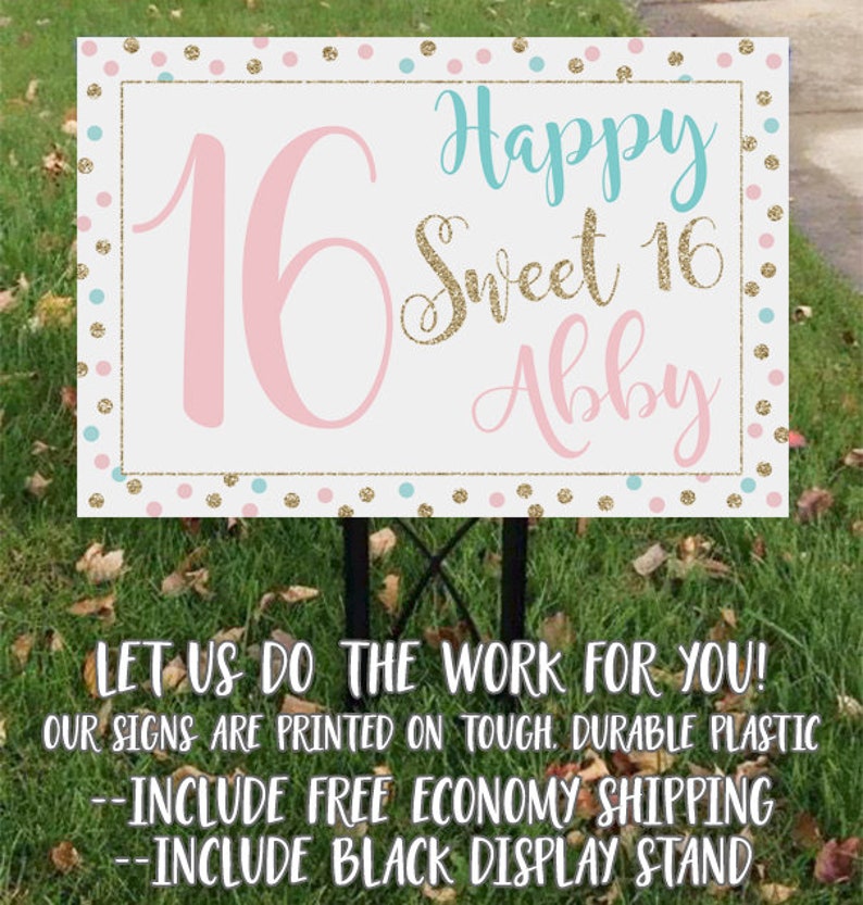 Sweet 16 Birthday Sign, Sweet 16 Yard Sign, Sweet 16 Sign, Sweet ...