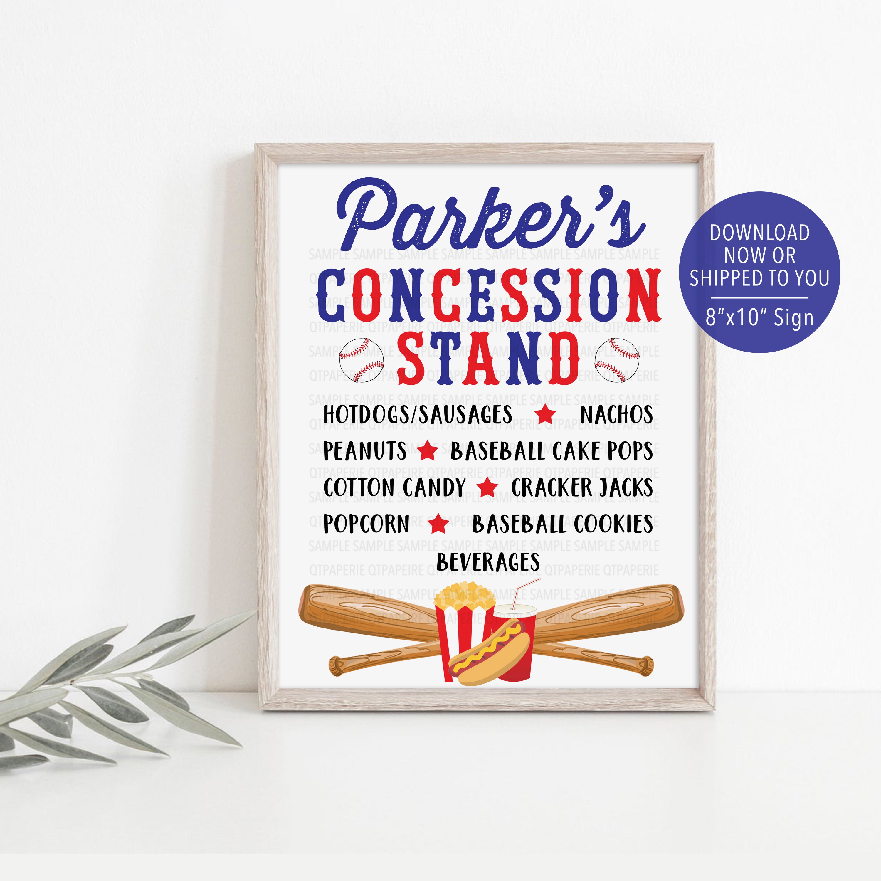 Baseball Birthday Concession Stand Sign Baseball Party Decor - Etsy