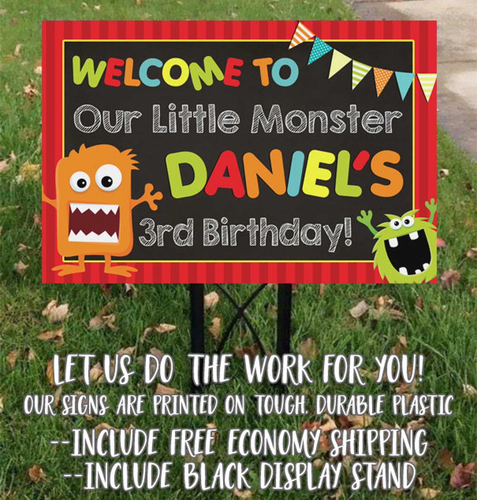 Monster Party Sign Monster Birthday Sign Monster Welcome | Etsy