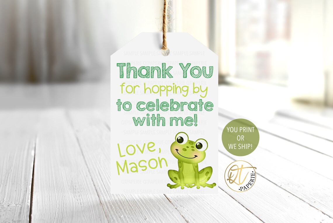 Frog Birthday Tag Frog Party Tag Frog Party Favor Tag Frog - Etsy