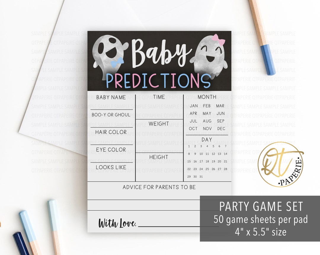 Halloween Gender Reveal Game, Halloween Baby Predictions Game, Ghost ...