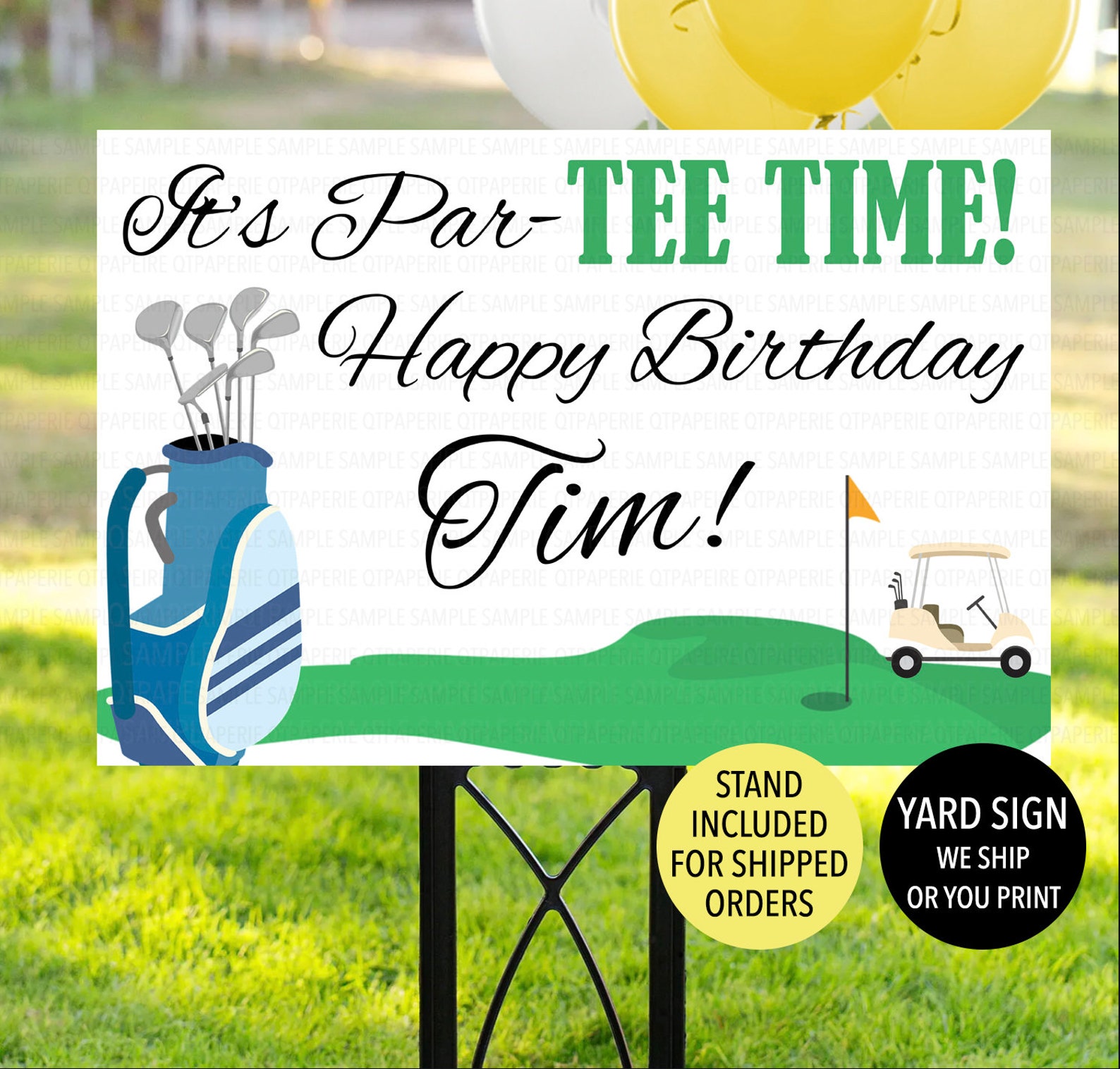 Golf Birthday Yard Sign Golf Birthday Sign Par Tee Time - Etsy