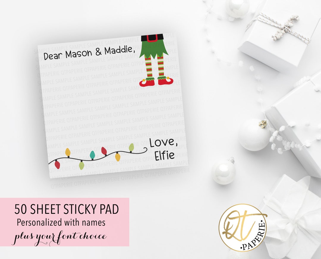 Personalized Elf Note, Elf Notepad, Elf Prop Sticky Note, Printed ...