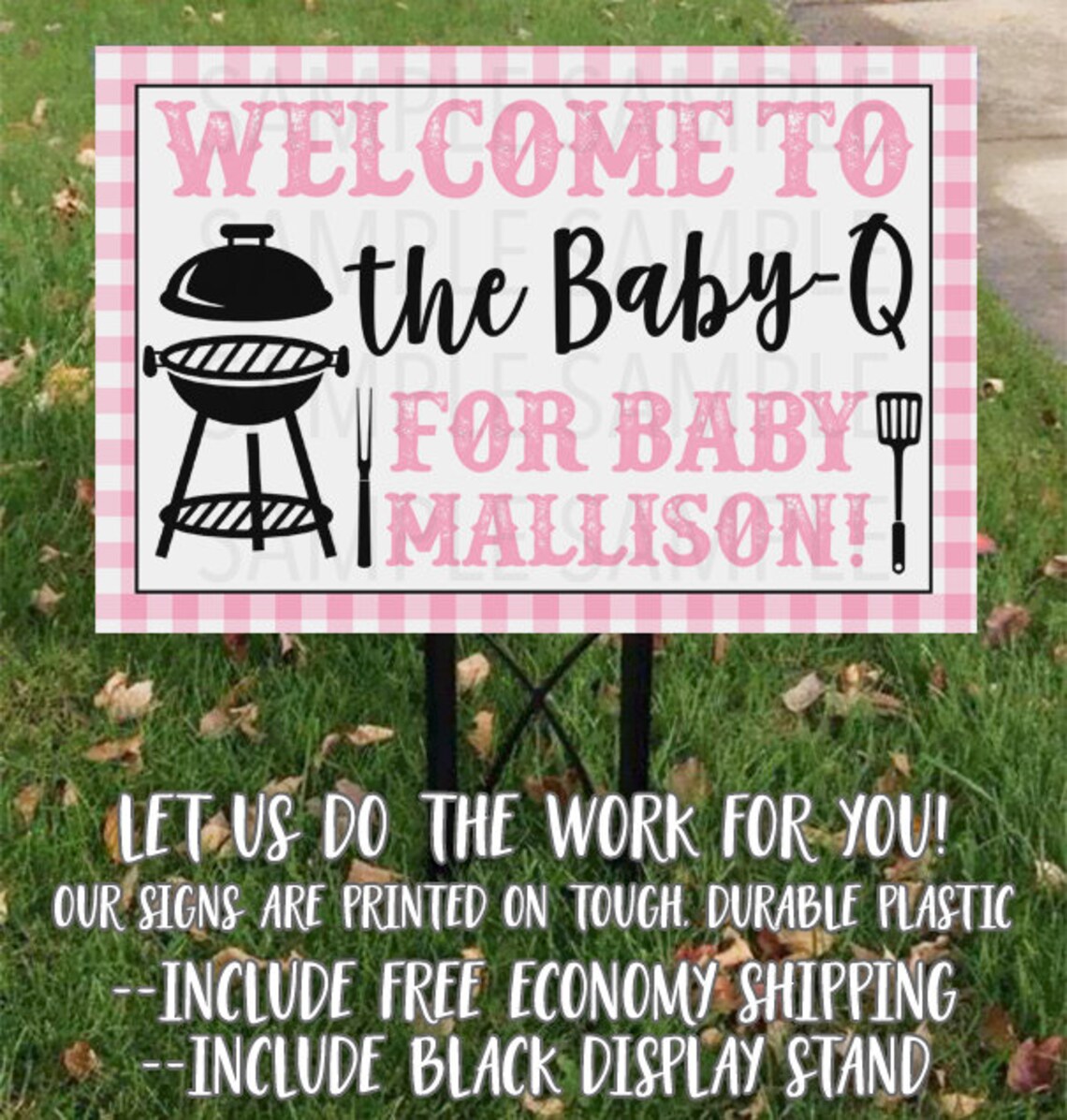 Boy Baby Q Baby Shower Sign Blue Barbeque Baby Shower Yard - Etsy